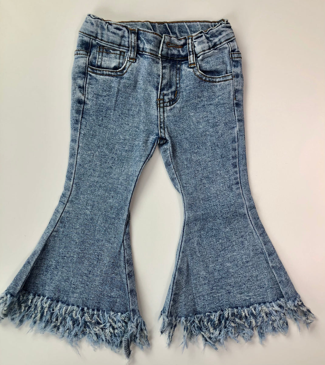 Keely Distressed Denim Flares – Rusty Soul